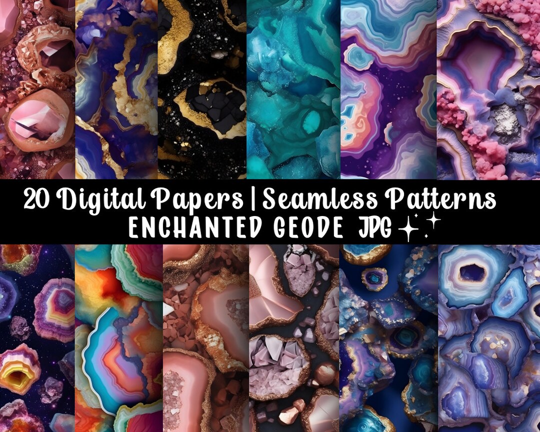 Digital Papers Geode, Seamless Patterns, Free Commercial Use, Gemstones ...