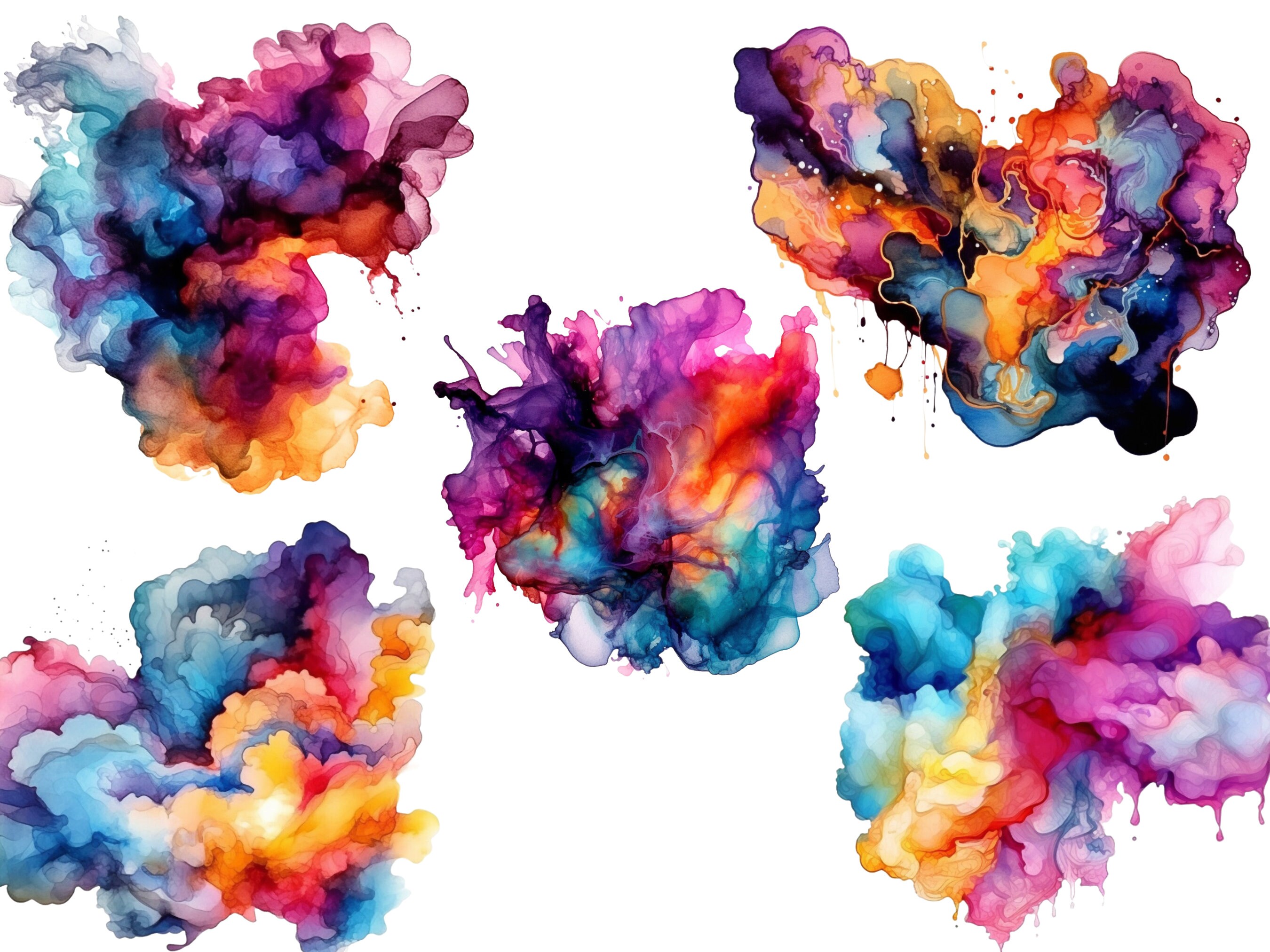 Color Splash Clip Art Galaxy Clipart Alcohol Ink Png - Etsy