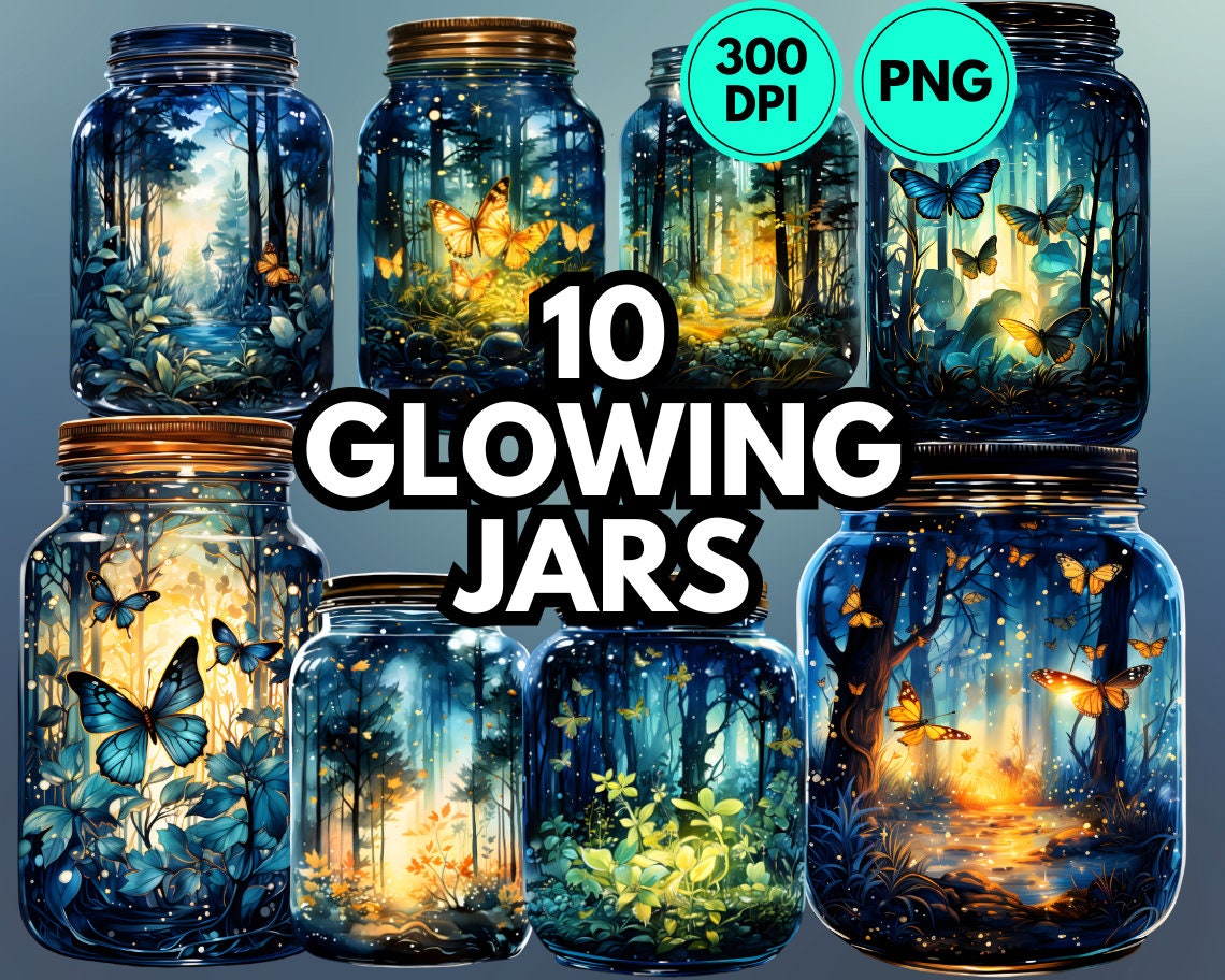 Clip Art Fireflies Butterflies Enchanted Forest Magical Clipart Bundle ...