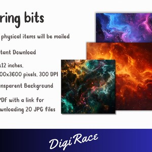 Nebula Cosmic Digital Papers for Scrapbooking, Printing, Junk Journal ...