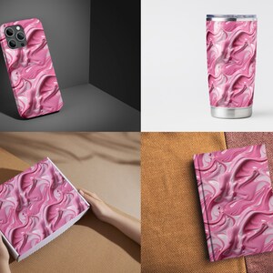 Seamless Pink Liquid Print, Digital Paper Bright Color for Printing and ...