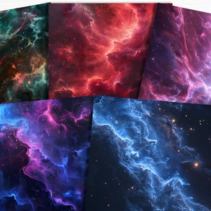 Nebula Cosmic Digital Papers for Scrapbooking, Printing, Junk Journal ...