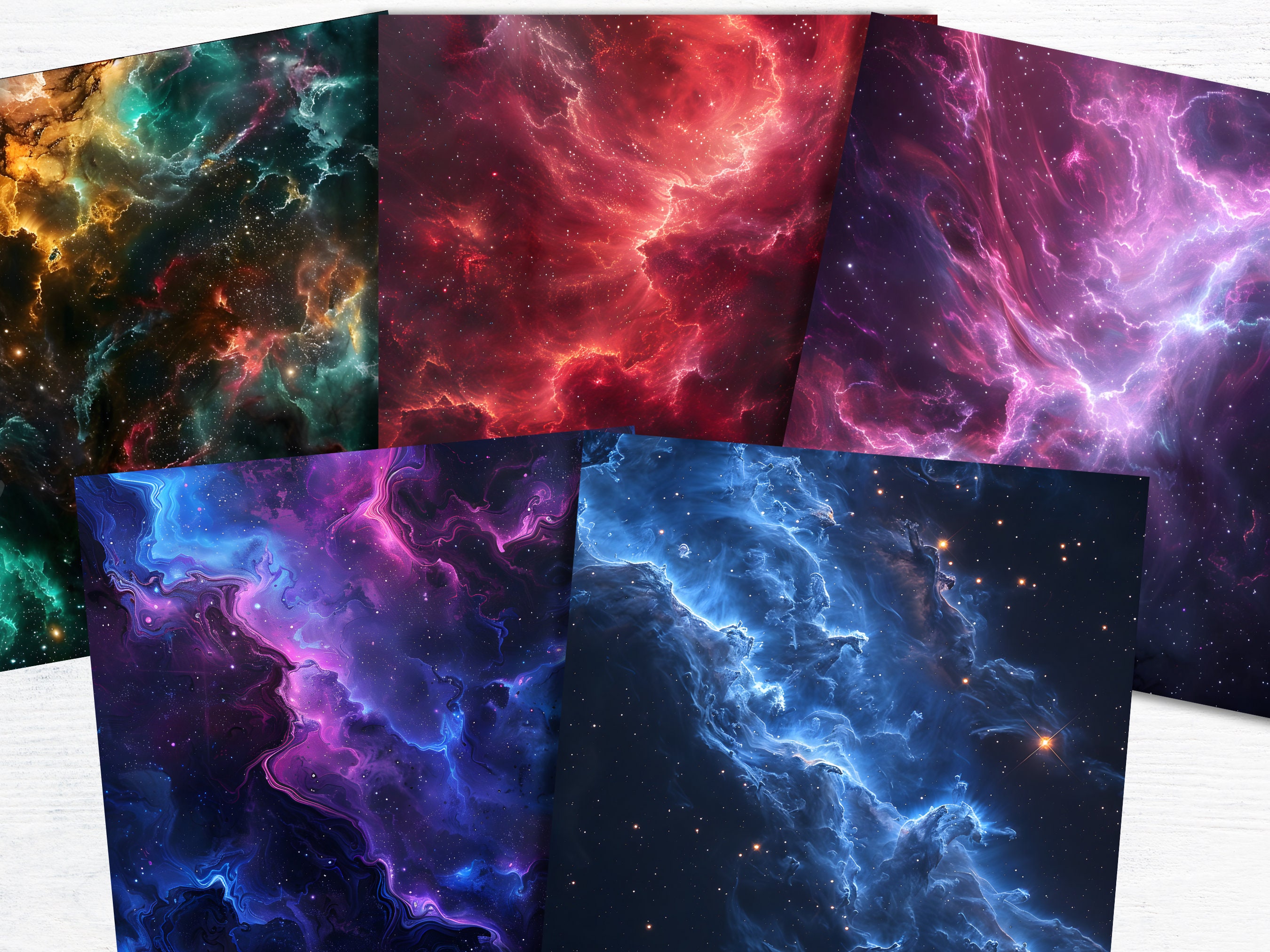 Nebula Cosmic Digital Papers for Scrapbooking, Printing, Junk Journal ...