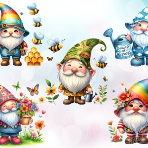 Watercolor Clip Art, Whimsical Garden Gnome - Digital Download, Cute ...