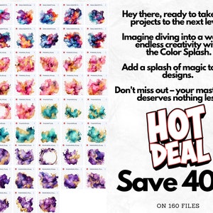 Clip Art Color Splash, Discount Bundle, Design Graphics Splatter Paint ...