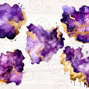 Clip Art Color Splash Violet Gold 300DPI Transparent Background Free ...