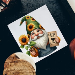 Watercolor Clip Art, Whimsical Garden Gnome - Digital Download, Cute ...