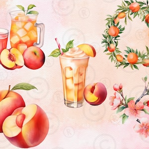 Clip Art Peaches Watercolor 300dpi Transparent Background Free ...