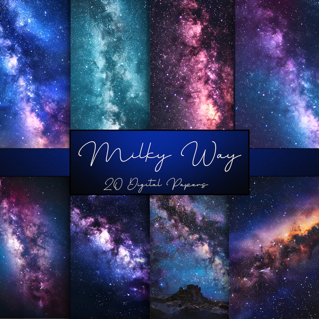 Digital Papers, Cosmic Milky Way for Scrapbooking, Printing, Junk ...