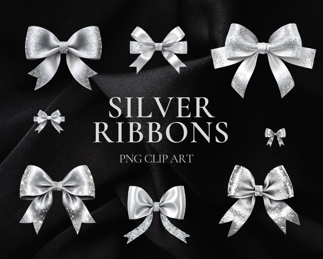 Clip Art Ribbon Silver 300dpi Free Commercial Gift Silver Decor ...