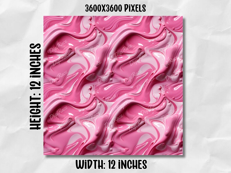 Seamless Pink Liquid Print, Digital Paper Bright Color for Printing and ...