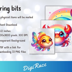 Underwater Clip Art Bundle - Bright Vivid Ocean & Undersea Creatures ...