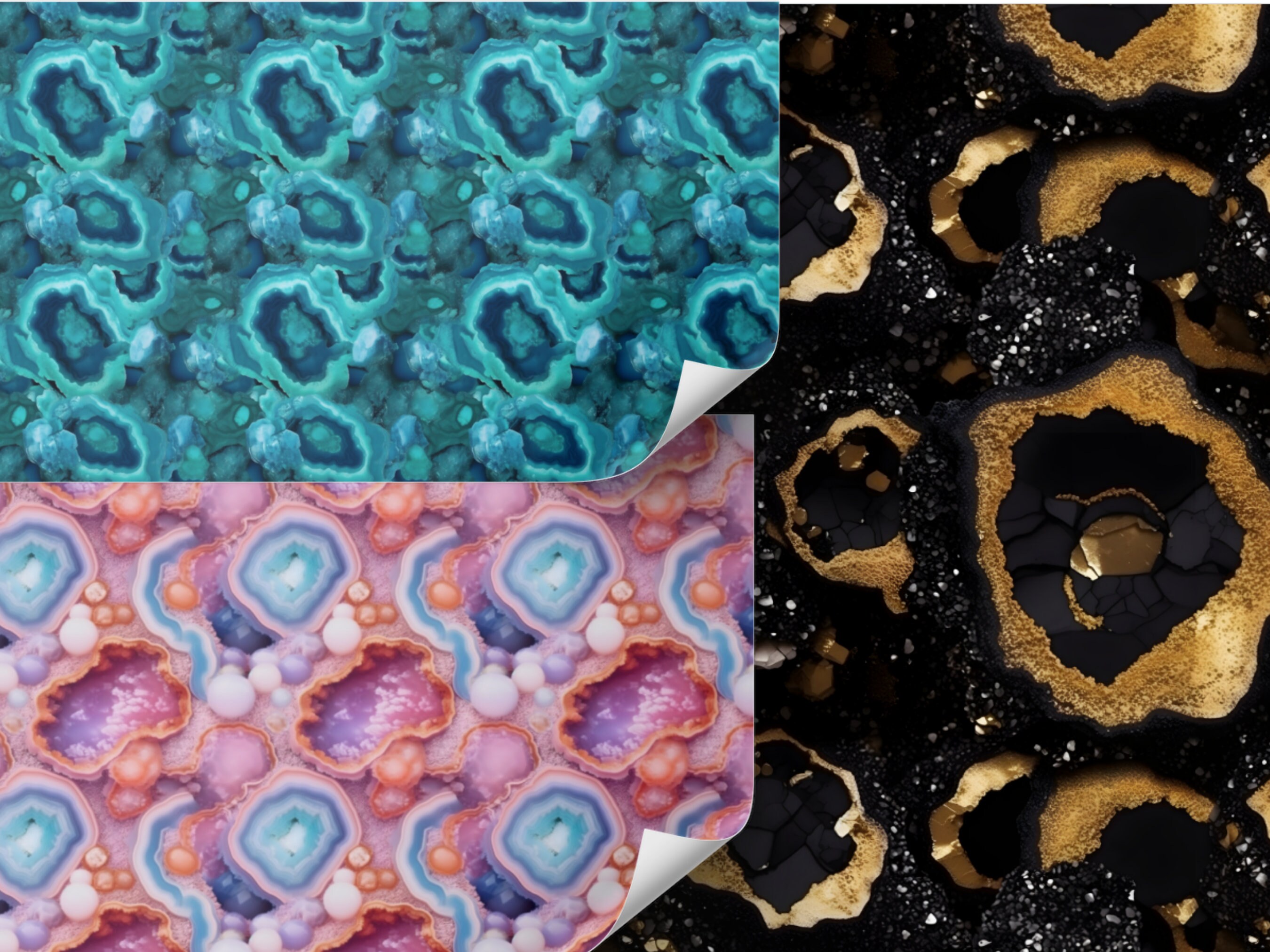 Digital Papers Geode Seamless Patterns 300DPI Free Commercial - Etsy