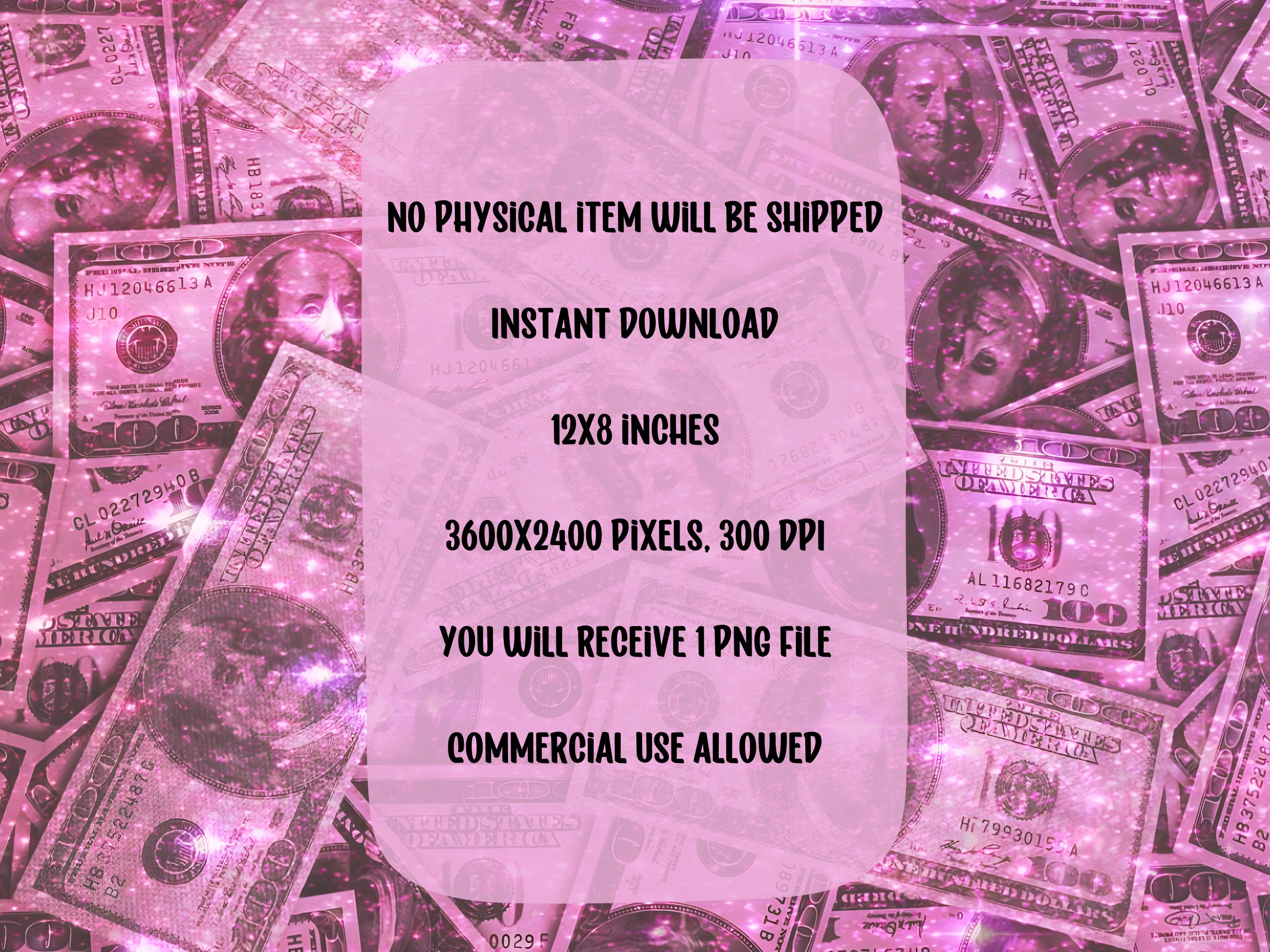 Digital Paper Pink Dollars for Printing and Sublimation Free Commercial ...