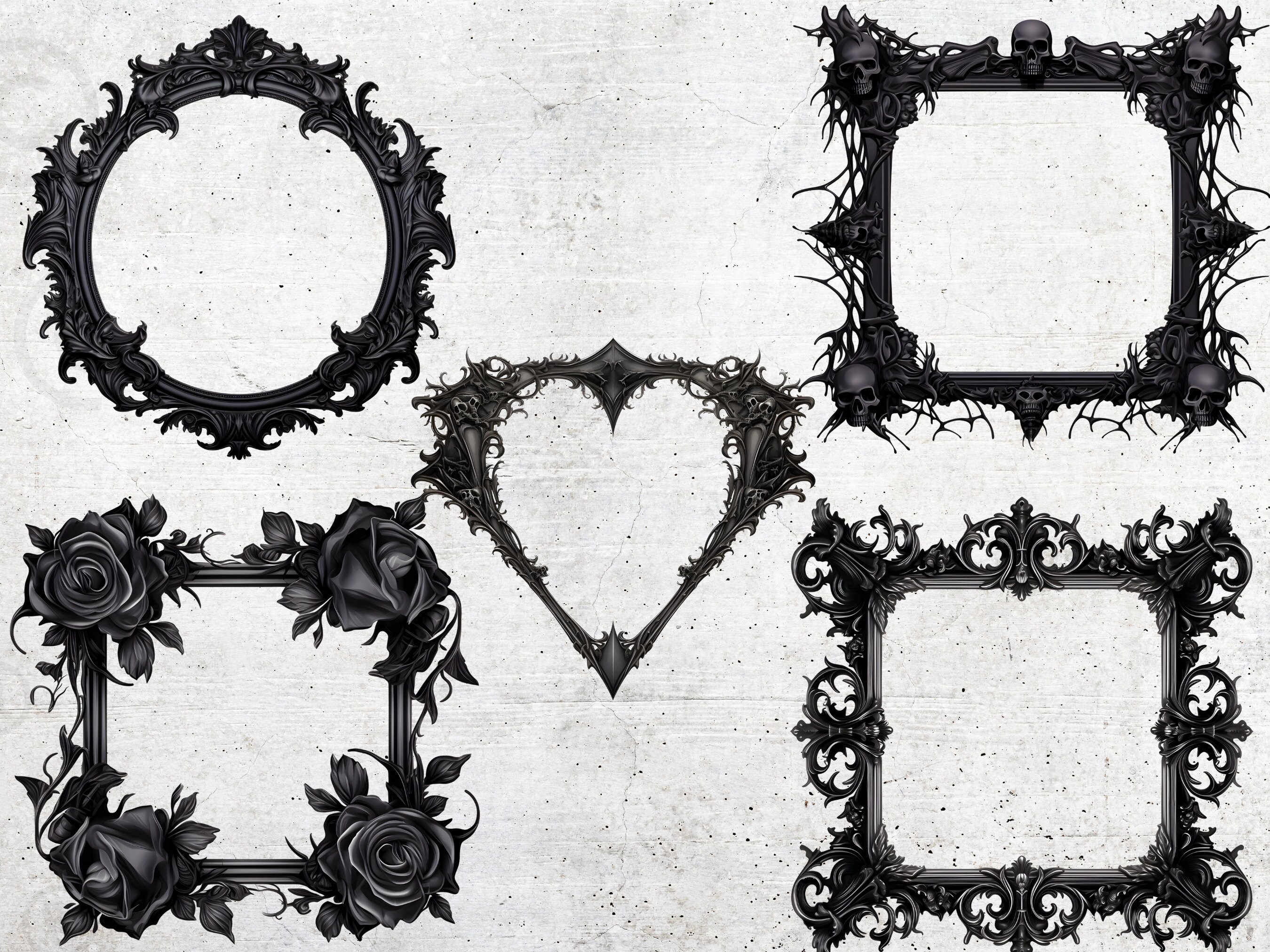 Clip Art Gothic Elements Design Dark Fantasy Clipart Witch - Etsy