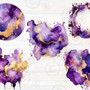 Clip Art Color Splash Violet Gold 300DPI Transparent Background Free ...