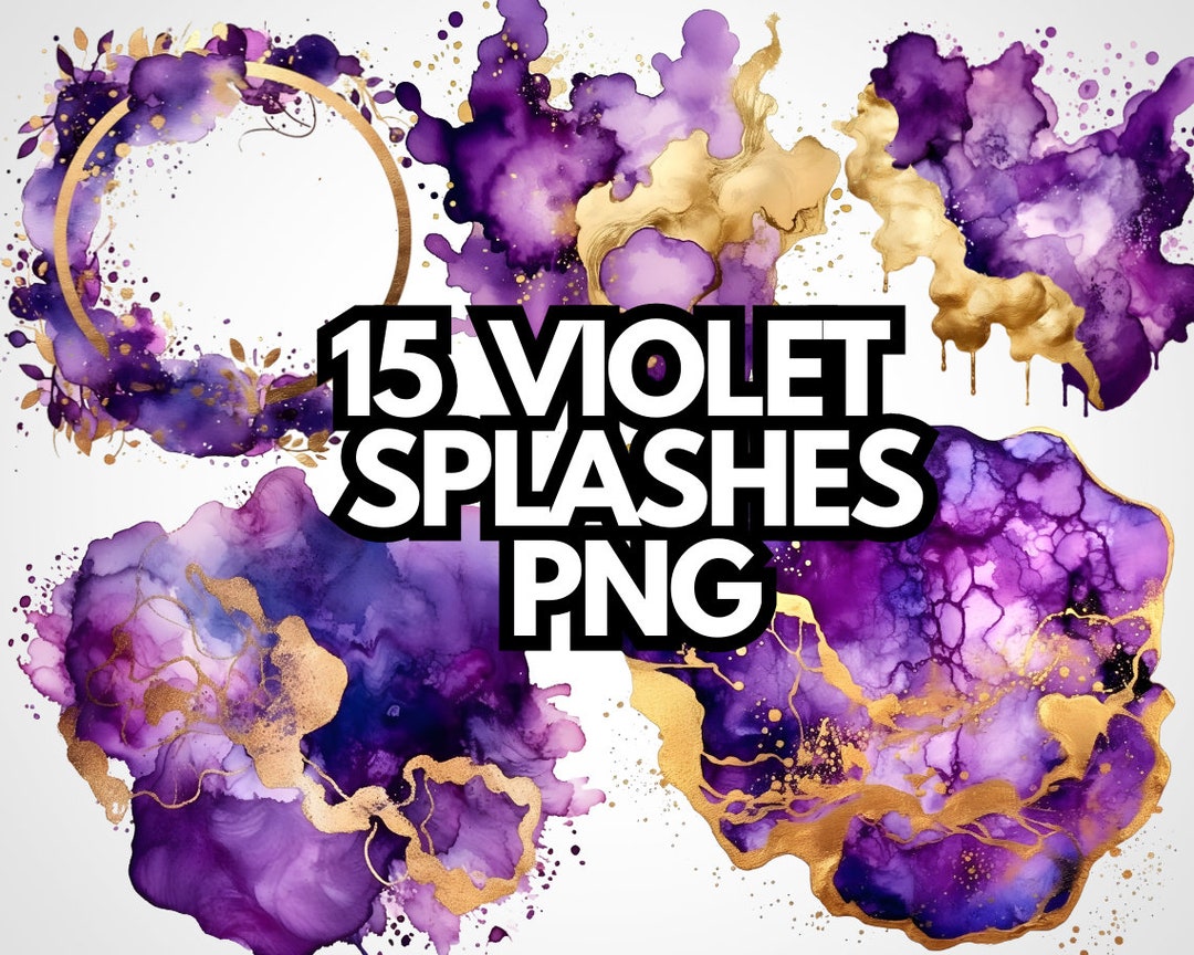 Clip Art Color Splash Violet Gold 300DPI Transparent Background Free ...