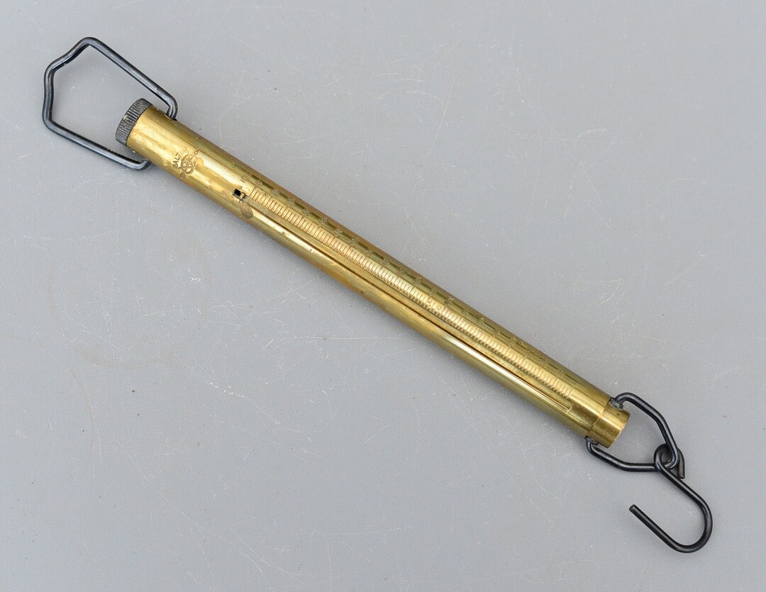 Vintage Salter Brass Tube Spring Balance Scales up to 1000g KGS Fishing ...