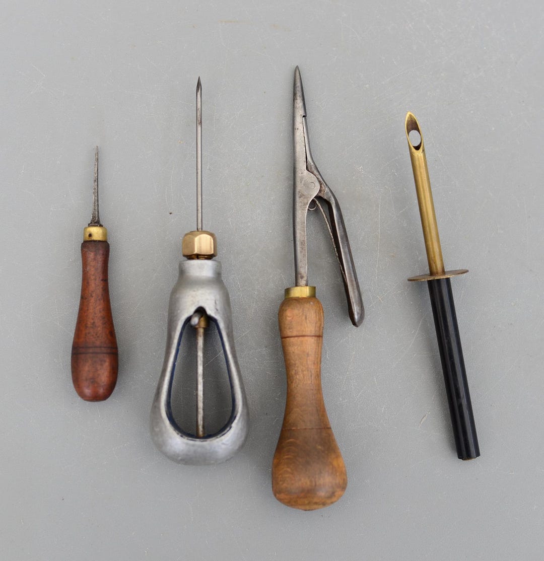 Set 4 Vintage Awl Rag Rug Spring Tool Bodger - Etsy