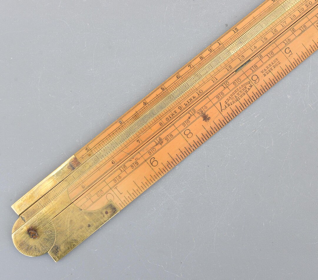 Vintage Rare John Rabone and Sons Birmingham Boxwood & Brass Slide ...