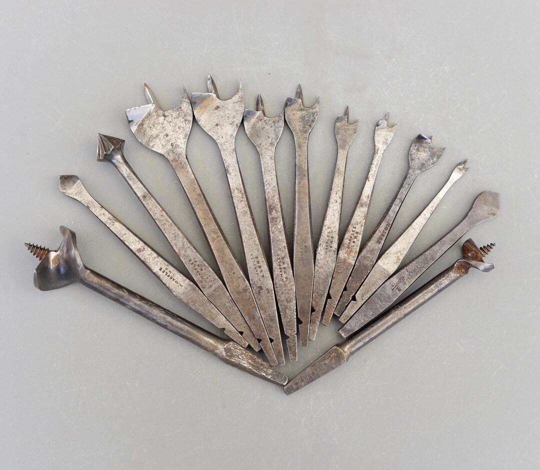 Vintage Set 13 Hand Brace Auger Bits Sheffield England Drill Bit W ...