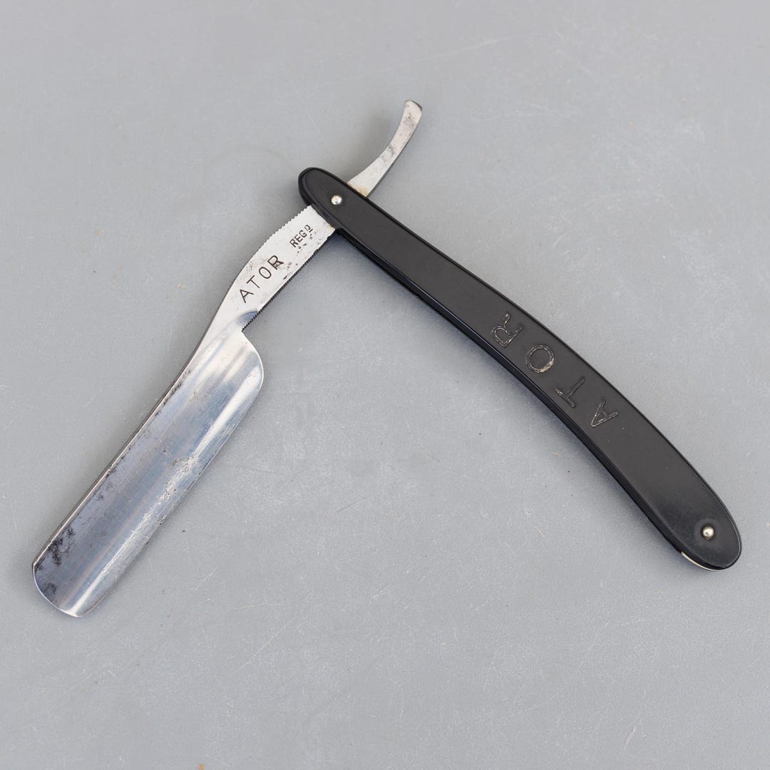 Vintage ATOR ERN Germany Straight Razor Cut Throat Razors Regd G.M ...