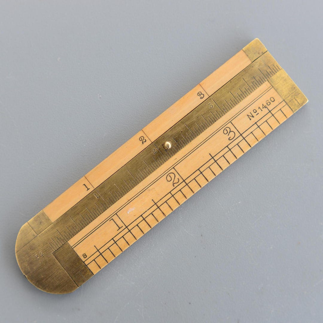 Vintage Rare J. Rabone & Sons Caliper Rule No 1460 Boxwood Brass 4 ...