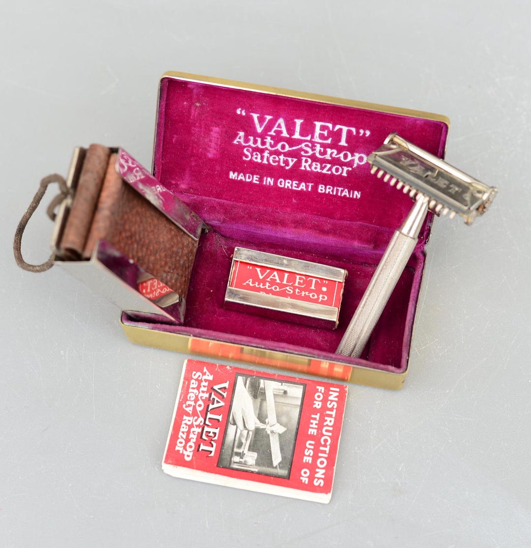 Vintage VALET Auto Strop Travel Edge Safety Razor Set Made in England ...