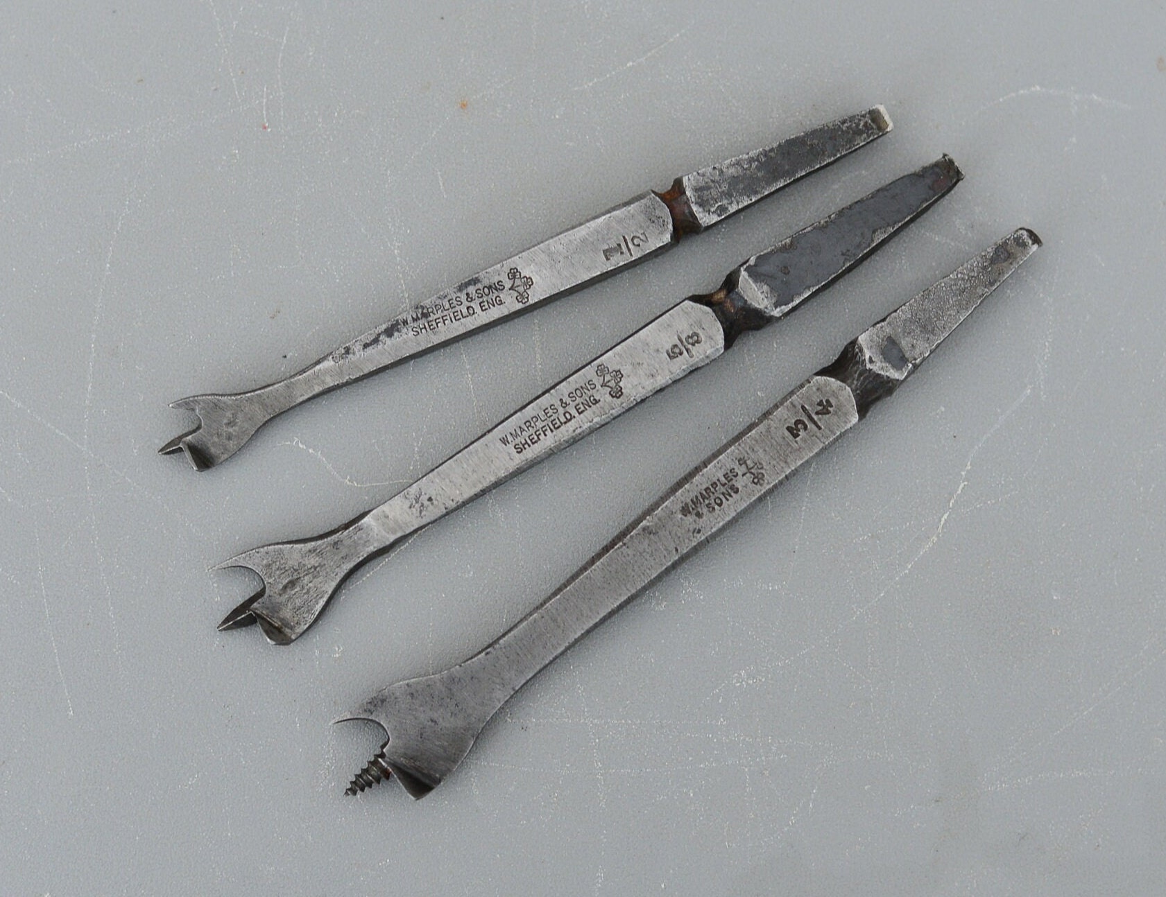 Vintage Set of 3 W.marples & Sons Center Bits for Bit Brace - Etsy
