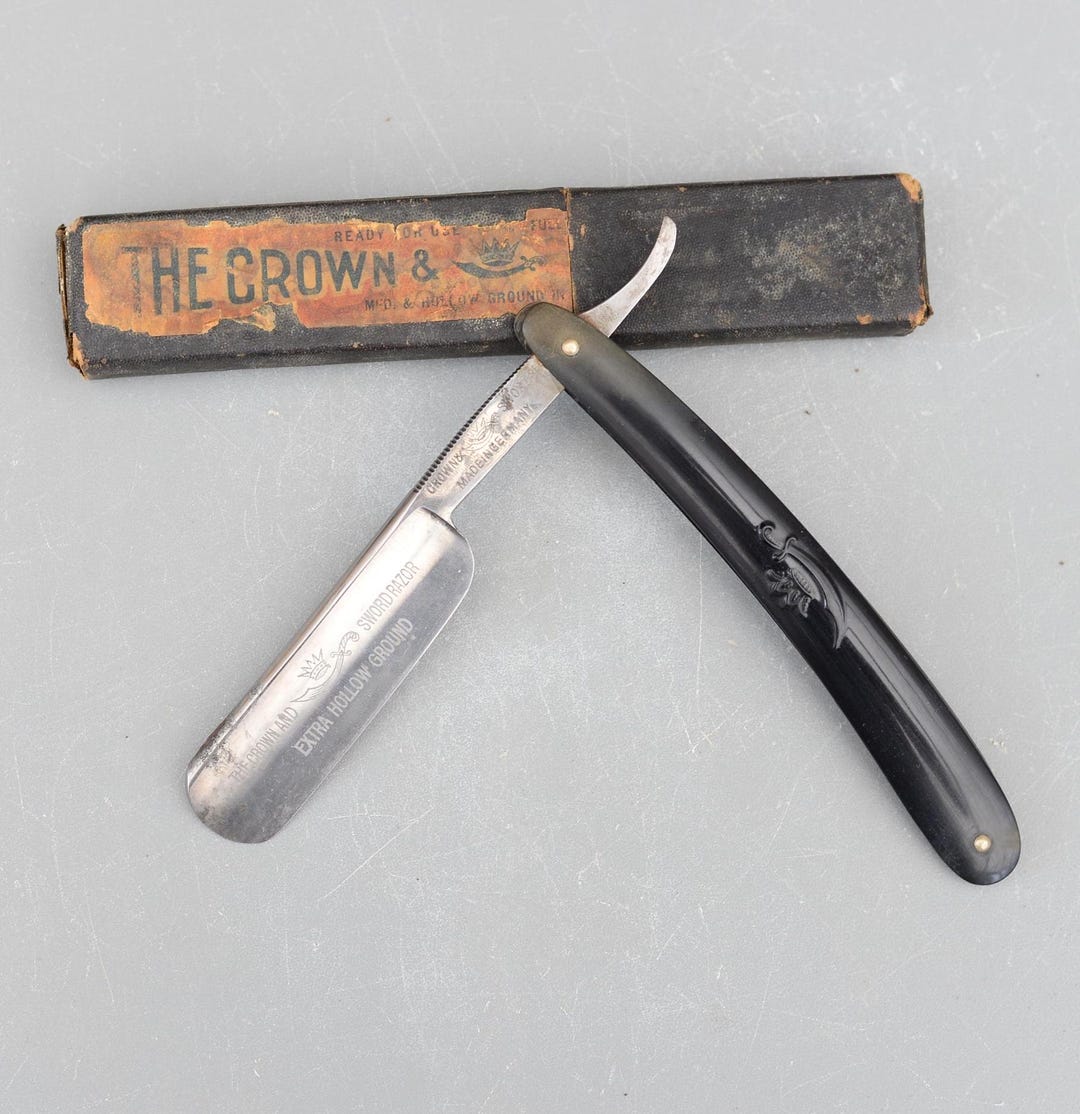 Vintage the Crown and Sword ERN No 1166 Germany Straight Razor Original ...