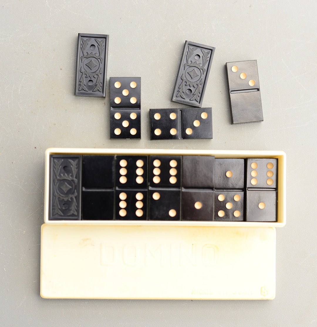 Vintage Bakelite Domino Box Full Set 28 Made in USSR 1970's Plastic - Etsy