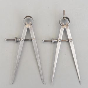 Set 2 Vintage Steel Dividers Moore & Wright Sheffield England Compass ...