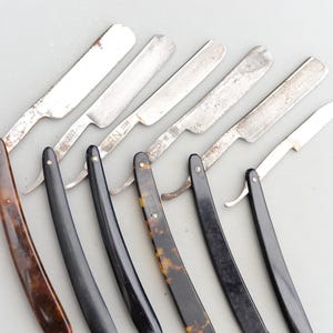 Set 6 Vintage Straight Razor Cut Throat Razors - Etsy