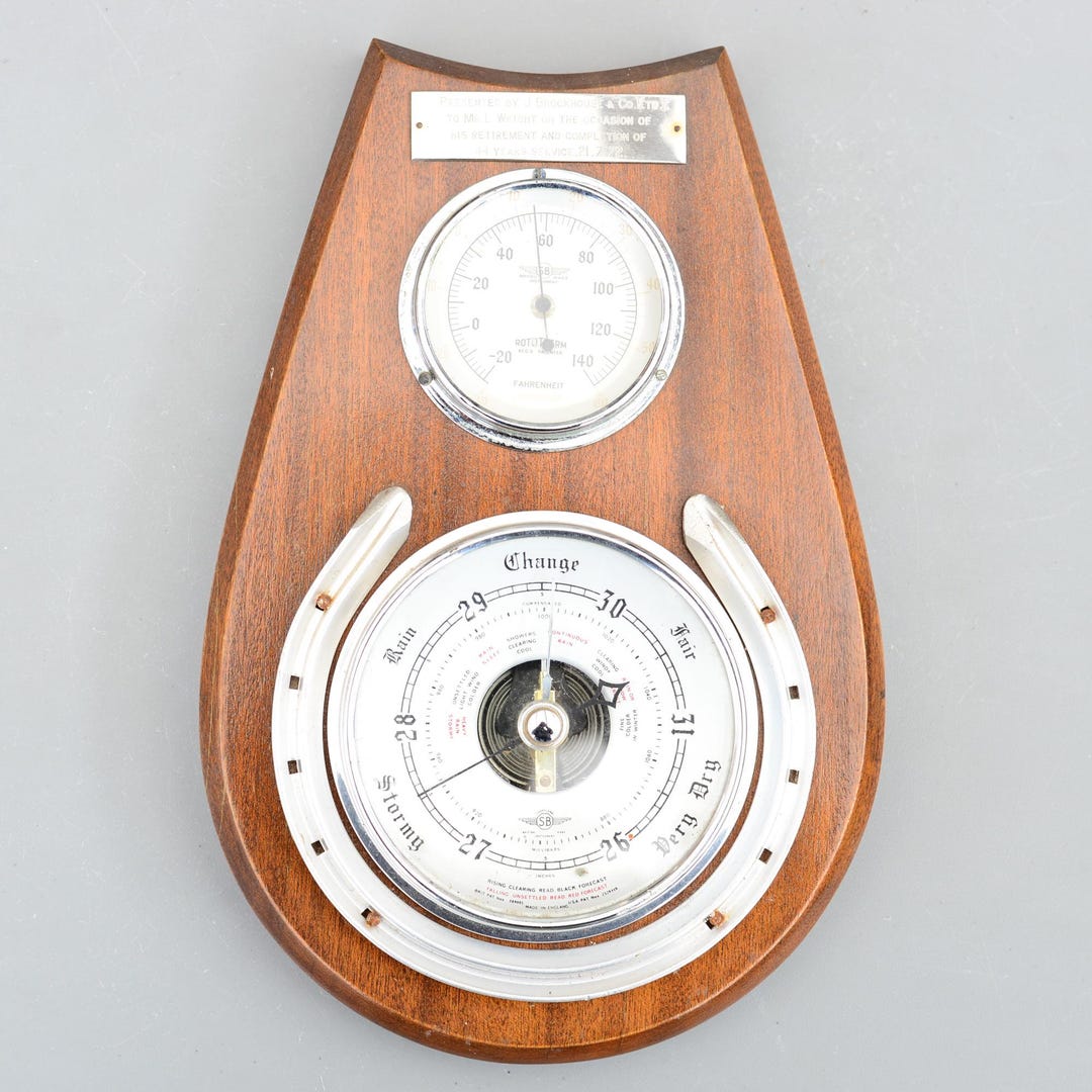 Vintage 1972 SB Aneroid Wall Barometer Made in England - Etsy