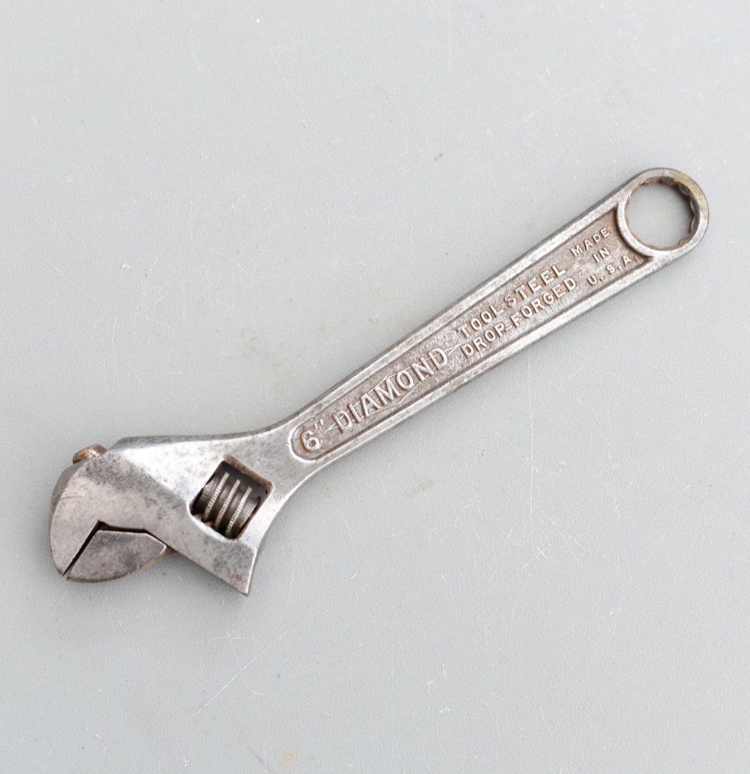 Vintage DIAMOND USA 6'' and 1/2 Adjustable Spanner Wrench Classic Car ...