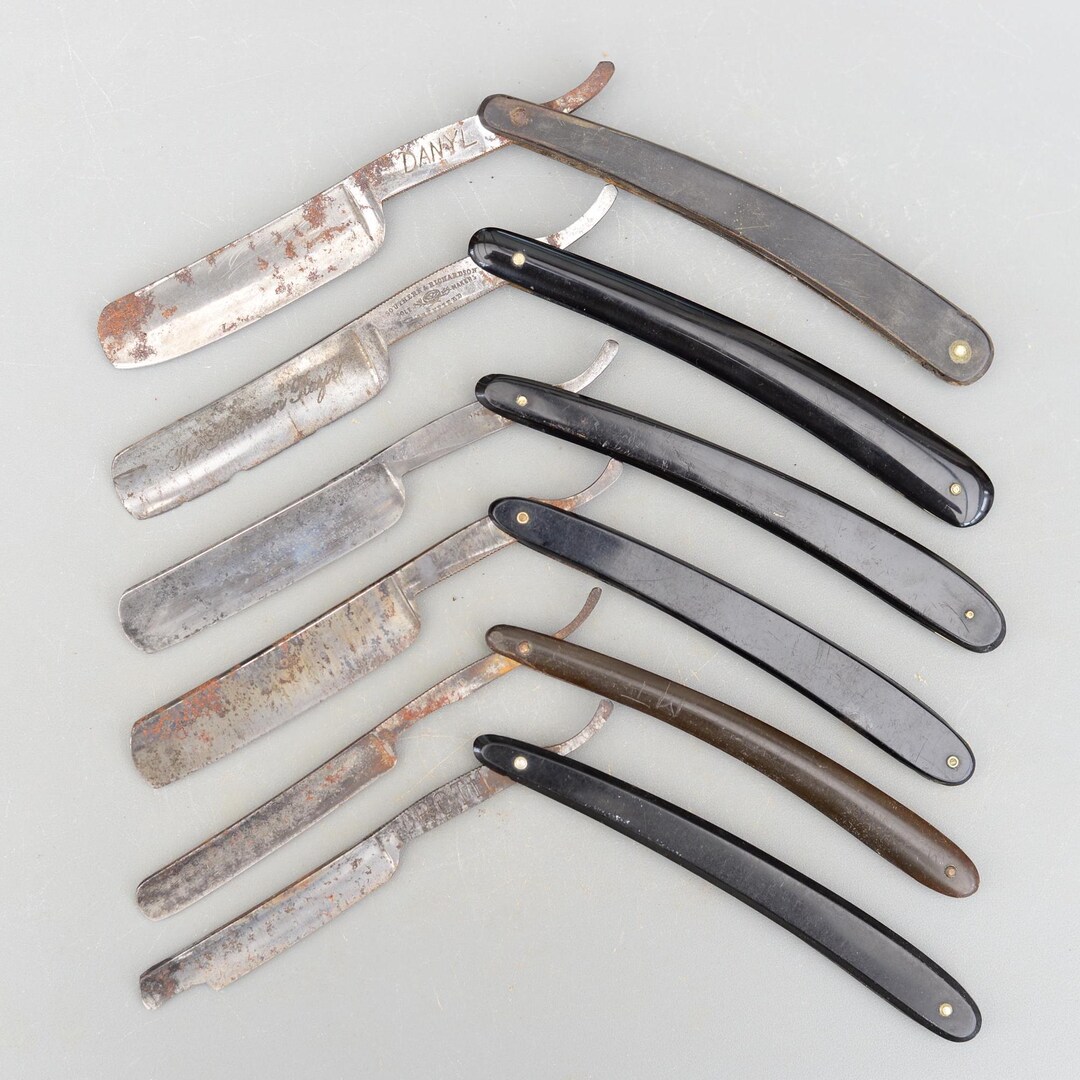Set 6 Vintage Straight Razor Cut Throat Razors - Etsy