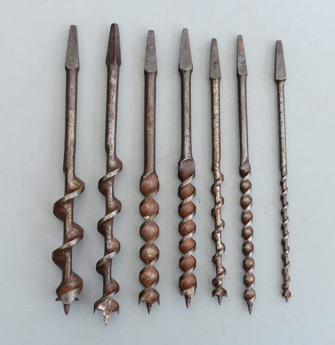 Vintage Set of 7 Auger Wood Drill Bit for Bit Brace Sheffield England ...