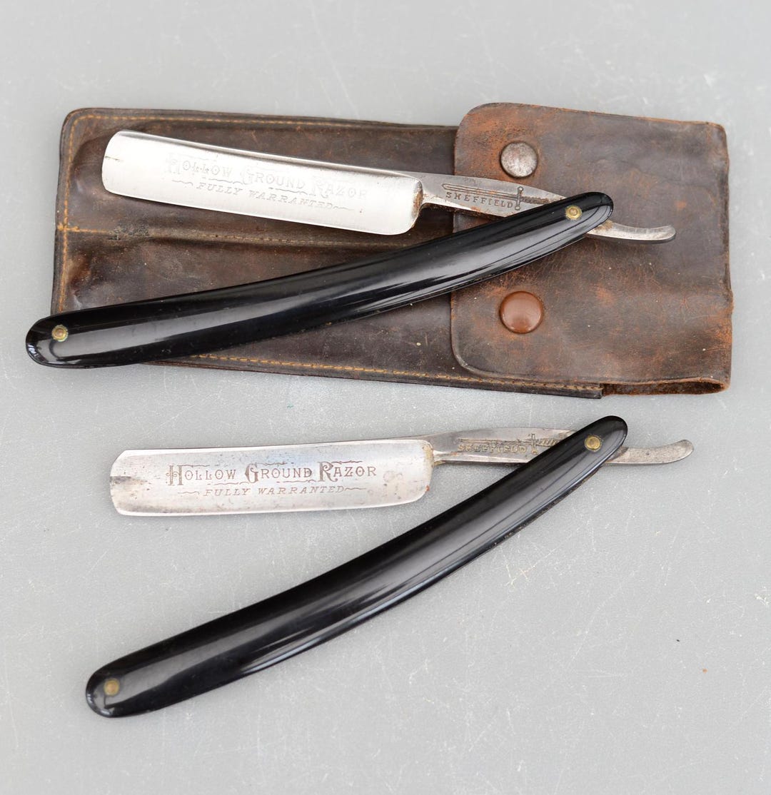 Set 2 Vintage Hollow Ground Razor Sheffield England Straight Razors ...