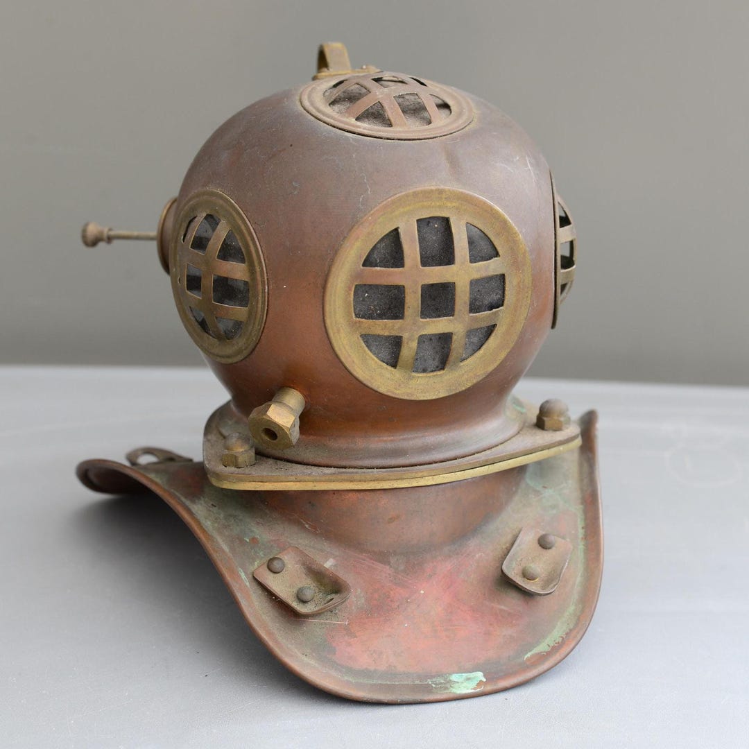 Vintage Decor Solid Copper & Brass Divers Helmet Nautical Submariner - Etsy