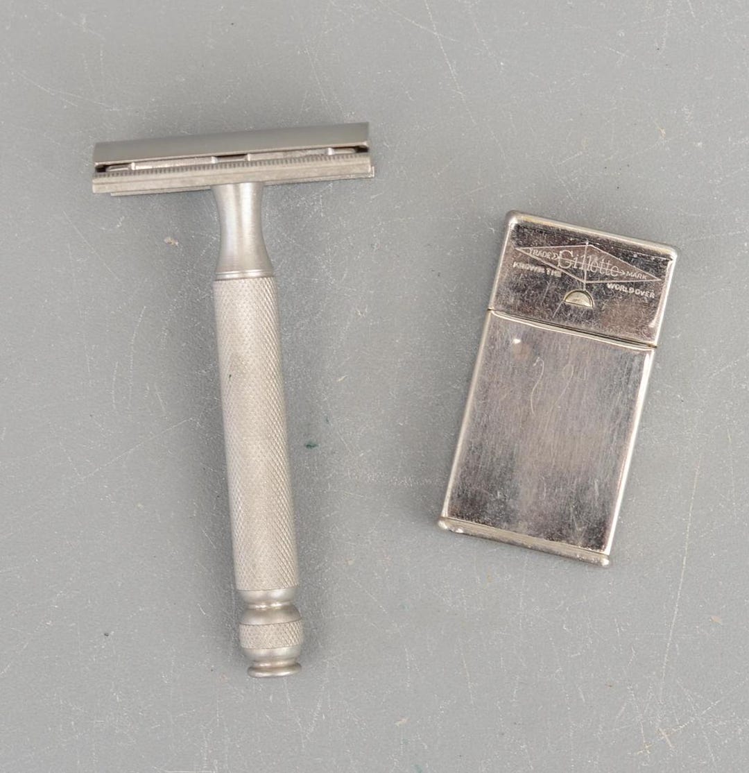 Vintage Gillette Travel Double Edge Safety Razor Set and Steel Box - Etsy