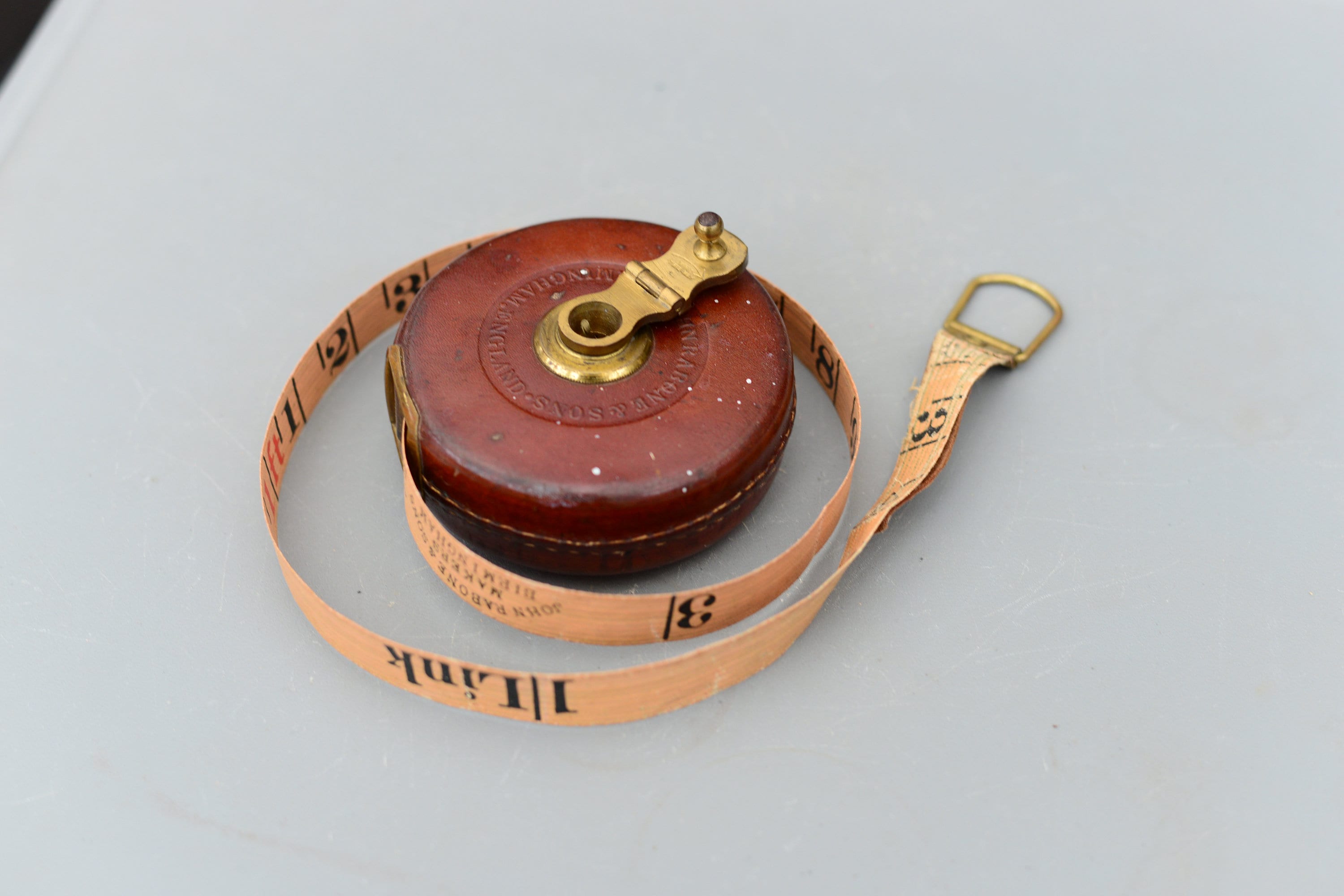 Vintage John Rabone & Sons Birmingham Leather and Brass Tape Measure ...