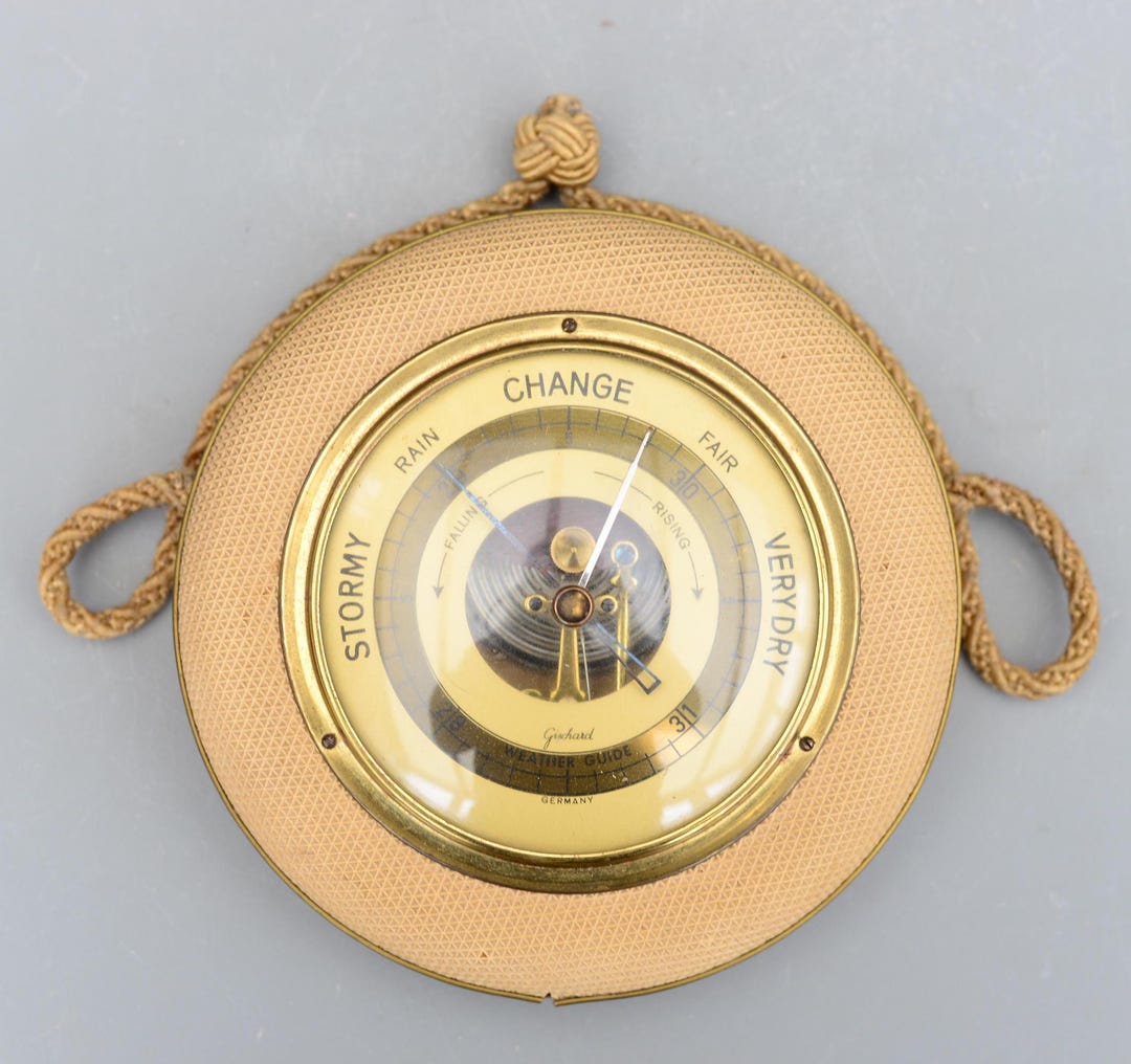 Vintage Gischard Germany Aneroid Circular Wall Barometer - Etsy
