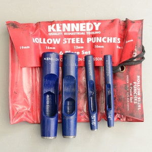 Vintage KENNEDY Hollow Steel Punches 4 Piece Set 6mm 8mm 16mm 19mm - Etsy