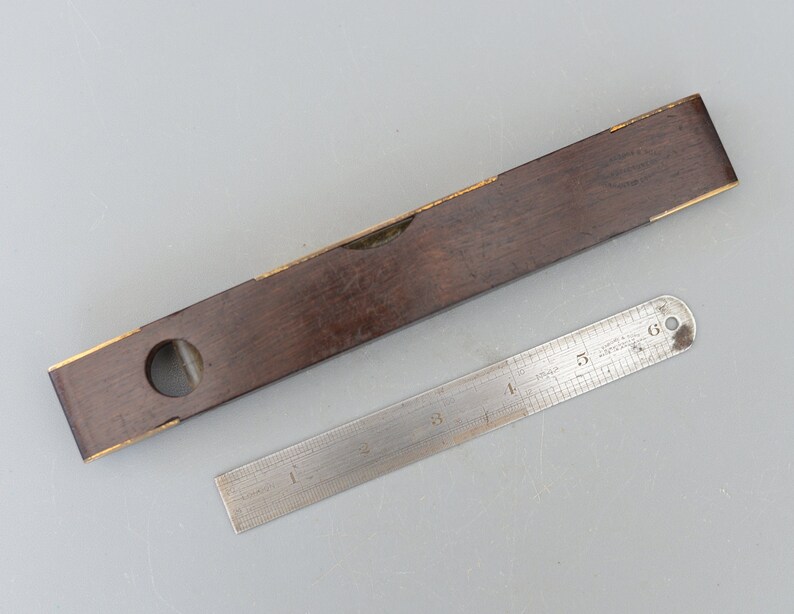 Vintage John Rabone & Sons Wood Brass Boat Spirit Level 9 Inches and ...