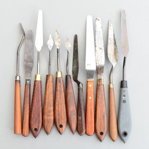 11 Vintage Artist Palette Tool Art Scraper Oil Paints Rowney Winsor ...