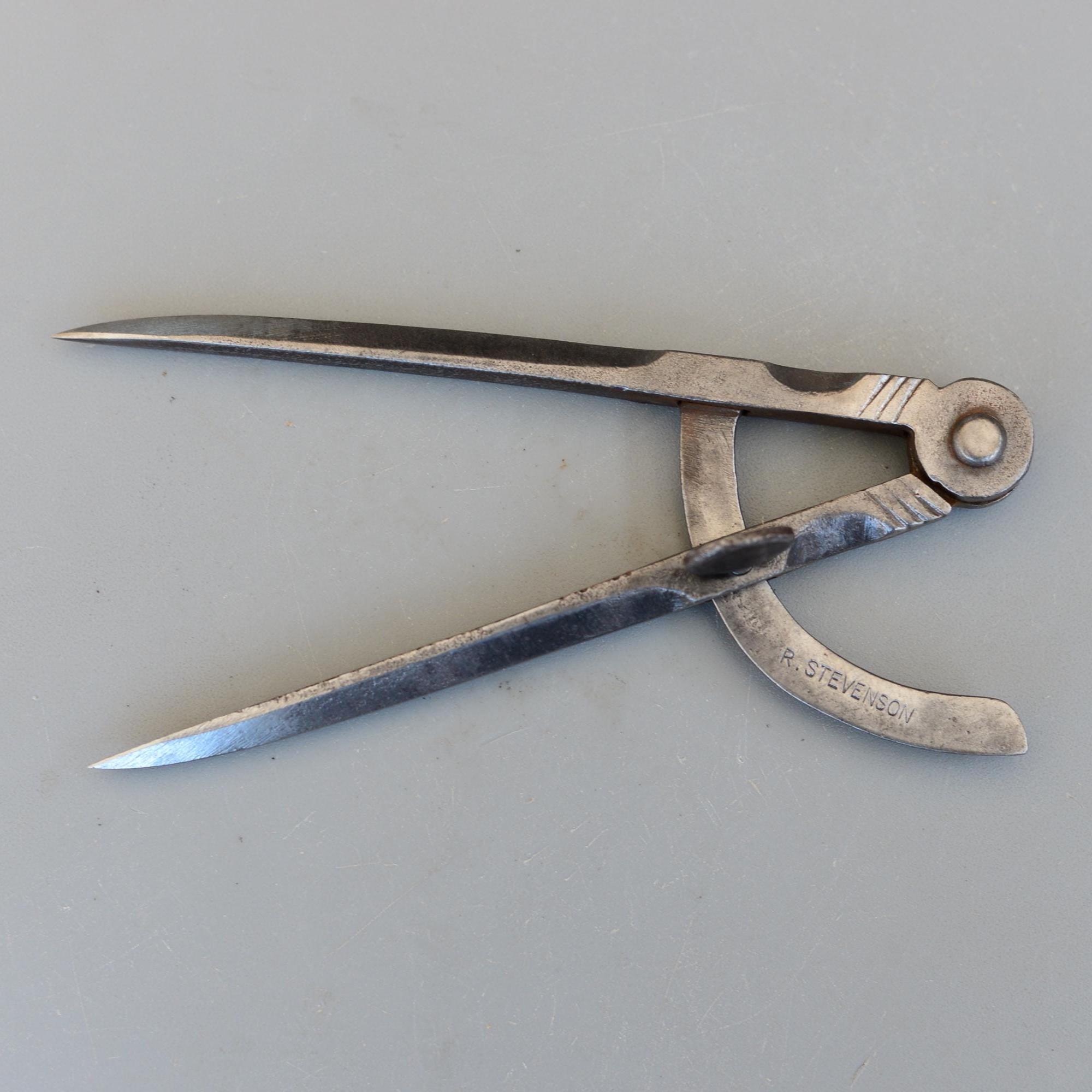 Vintage Rare R.stevenson Iron Wing Lock Dividers 180mm Compass Calipers ...