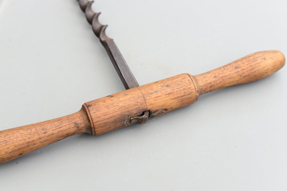 Vintage Rare W.marples & Sons Wooden Handle Large Auger Hand Drill ...