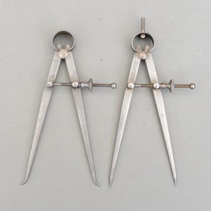 Set 2 Vintage Steel Dividers Moore & Wright Sheffield England Compass ...