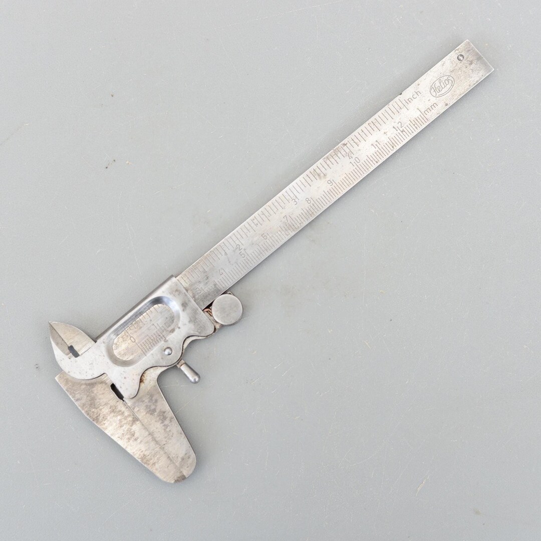 Vintage Rare HELIOS Foreign 5'' 130mm Vernier Caliper Depth Gauge Lock ...