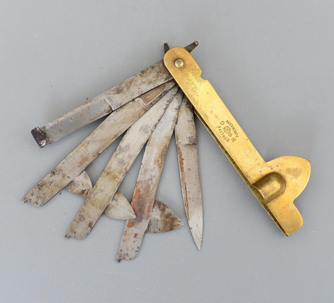 Vintage B & G Qualite Superieure Brass Steel Doctors Folding Fleam ...